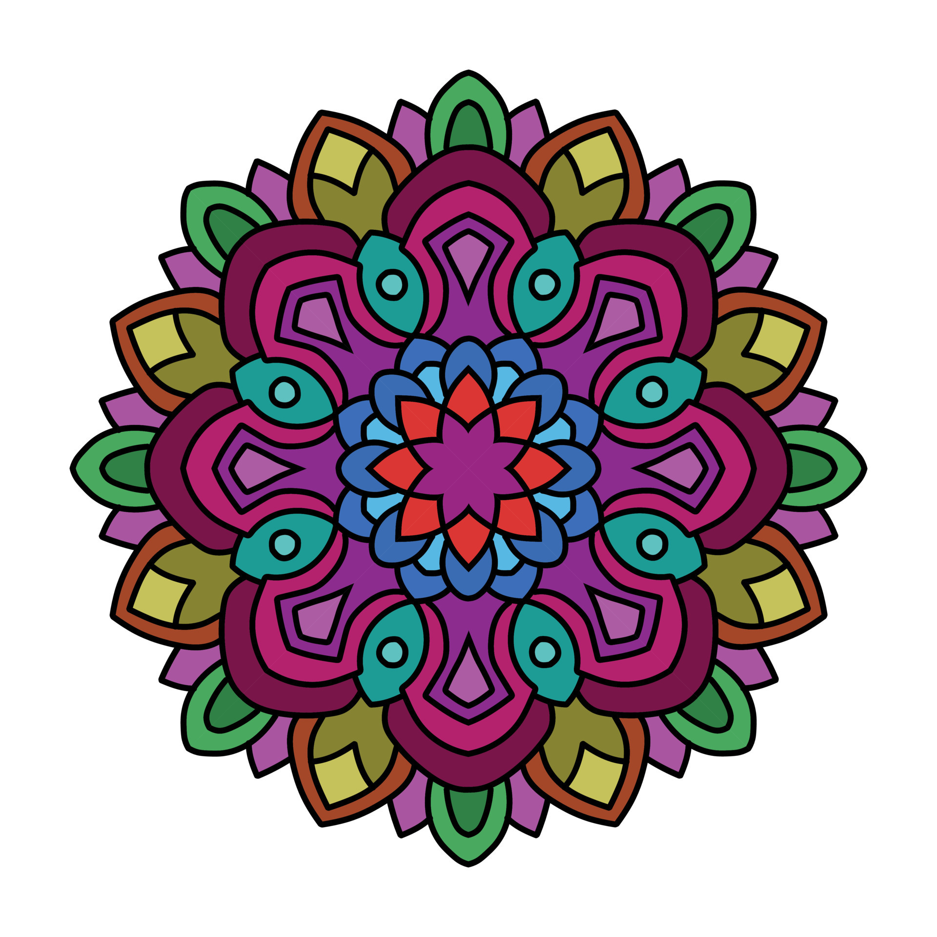 Color Mandala Vector Illustration Template Isolated Hand drawn Doodle color-mandala-vector-illustration-template-isolated-hand-drawn-doodle