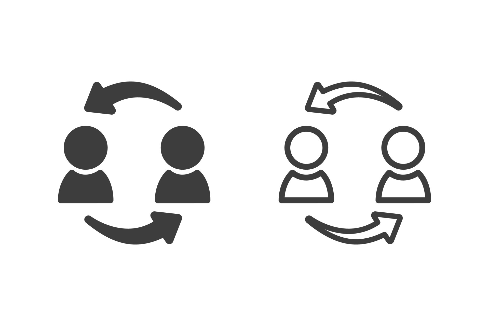 Consumer to Consumer C2C icon vector illustration glyph style design with 2 style icons black ...