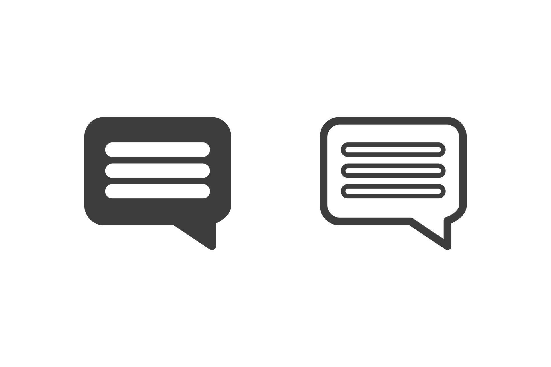 Message icon vector illustration glyph style design with 2 style icons ...