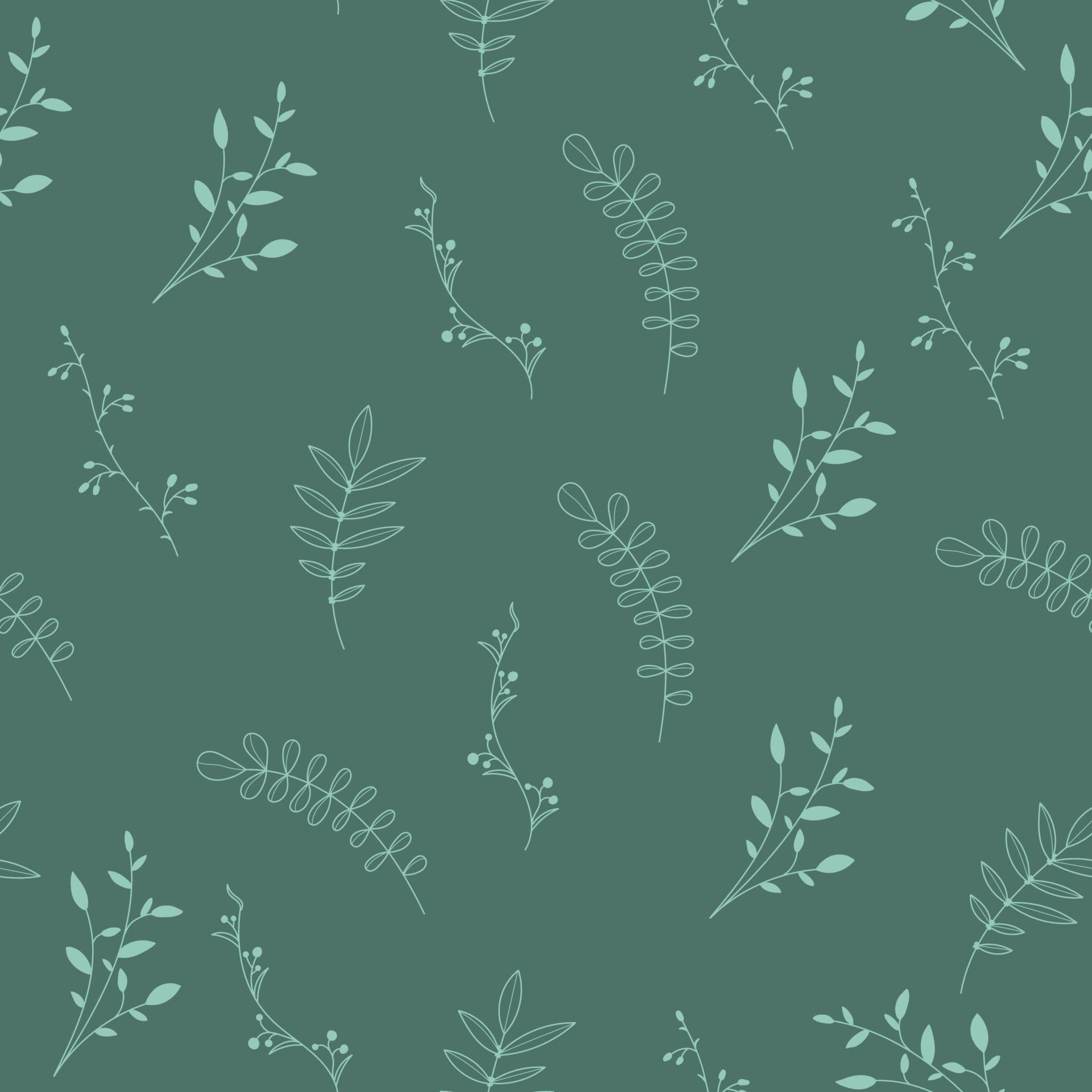 Elegant seamless pattern with plants and herbs. Leaves seamless pattern ...