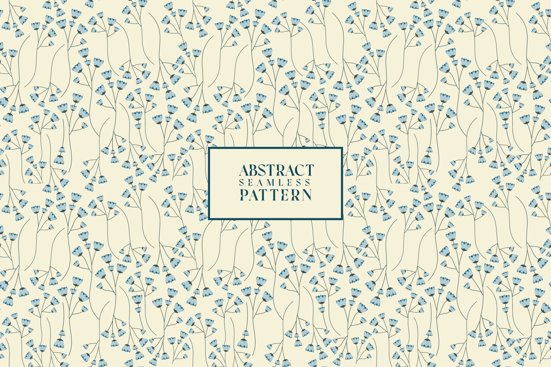 Abstract floral blooming blue lovely flower seamless repeat vector ...