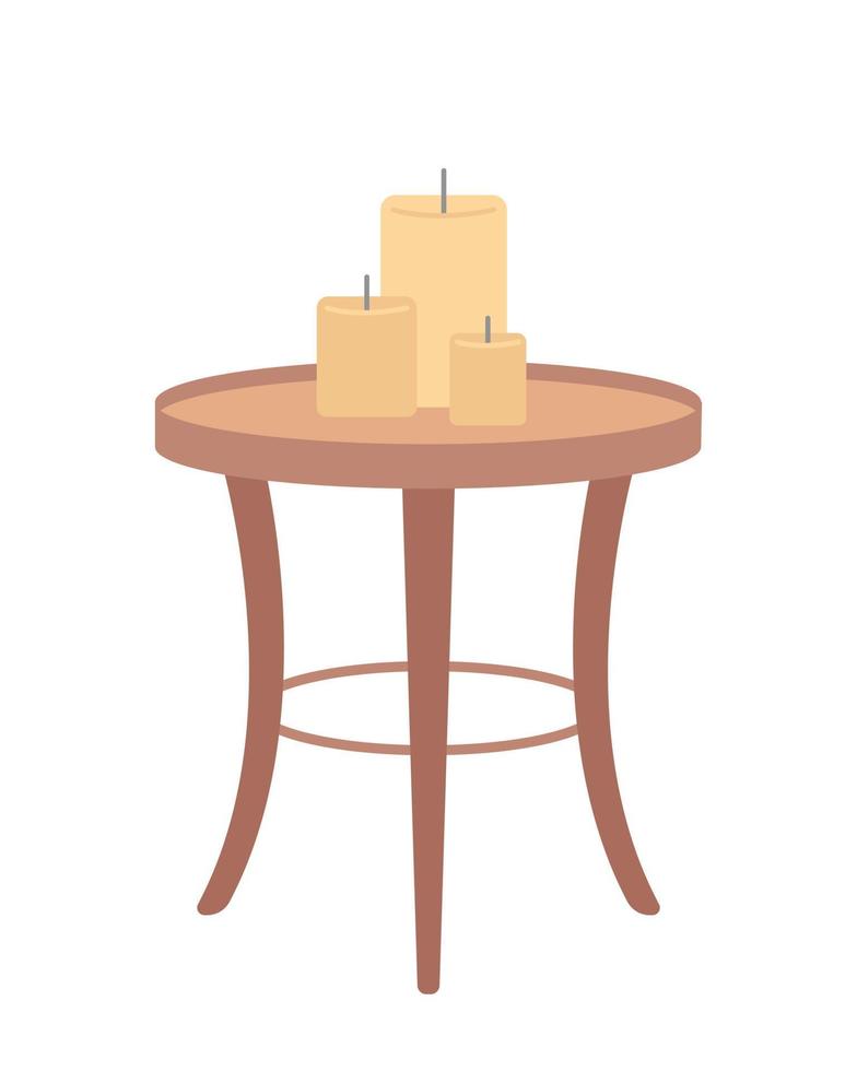 Elegant Table With Candles Semi Flat Color Vector Object Editable Element Full Sized Item On