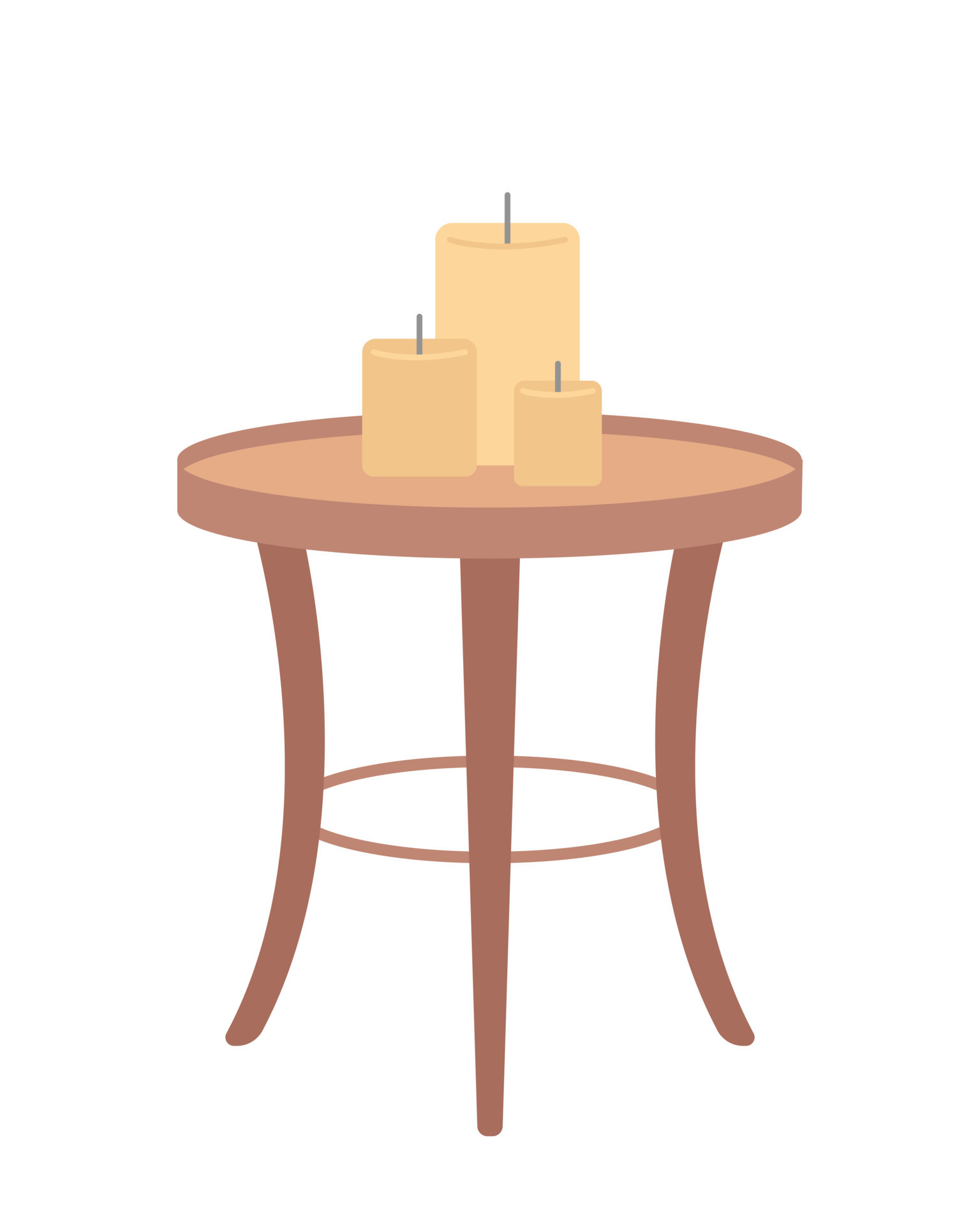 Elegant Table With Candles Semi Flat Color Vector Object Editable Element Full Sized Item On