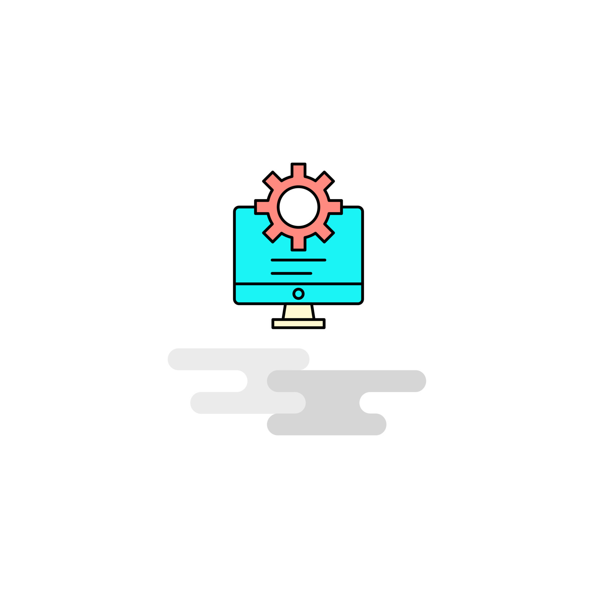 Flat Computer Setting Icon Vector 14021607 Vector Art At Vecteezy