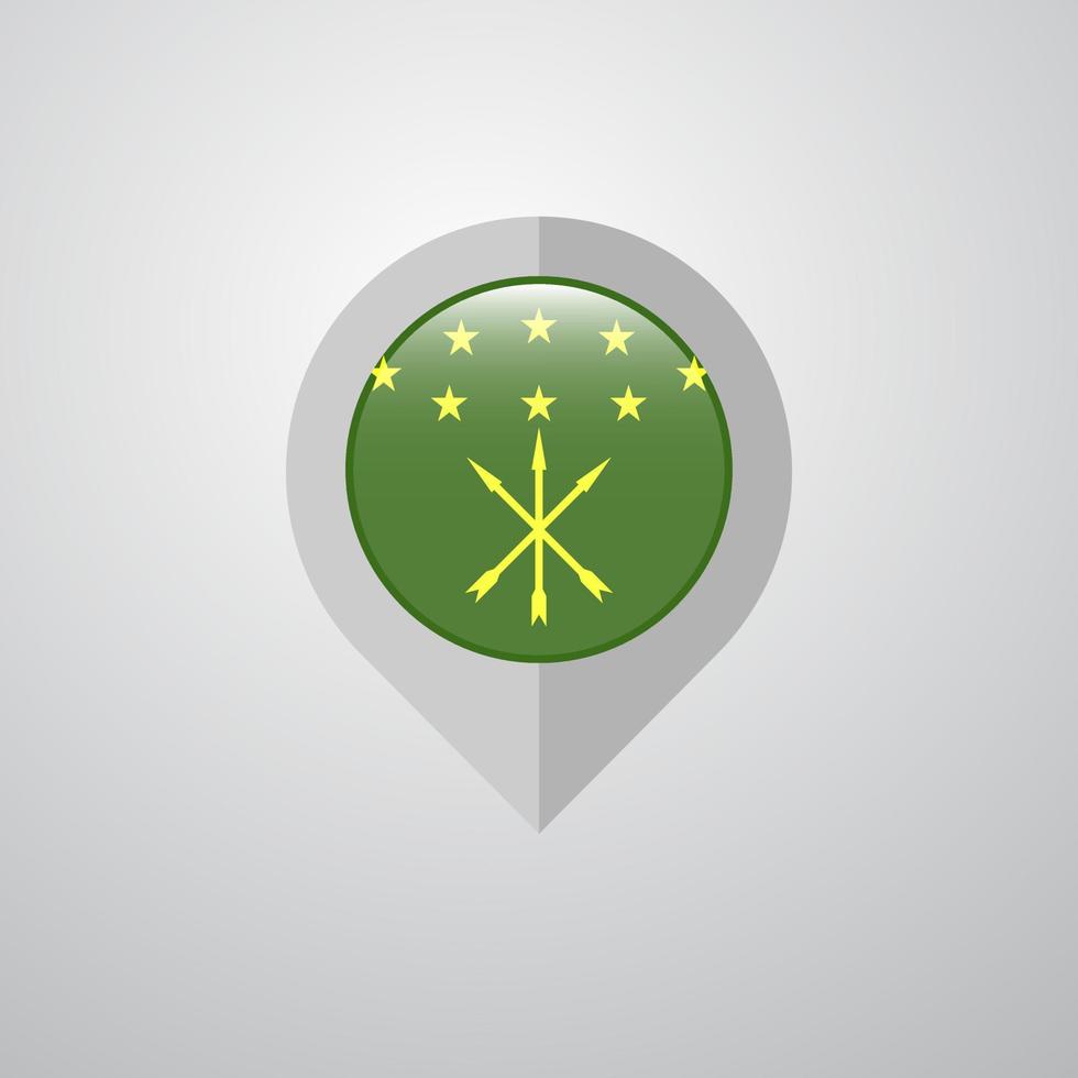Map Navigation pointer with Adygea flag design vector 14023809 Vector Art at Vecteezy