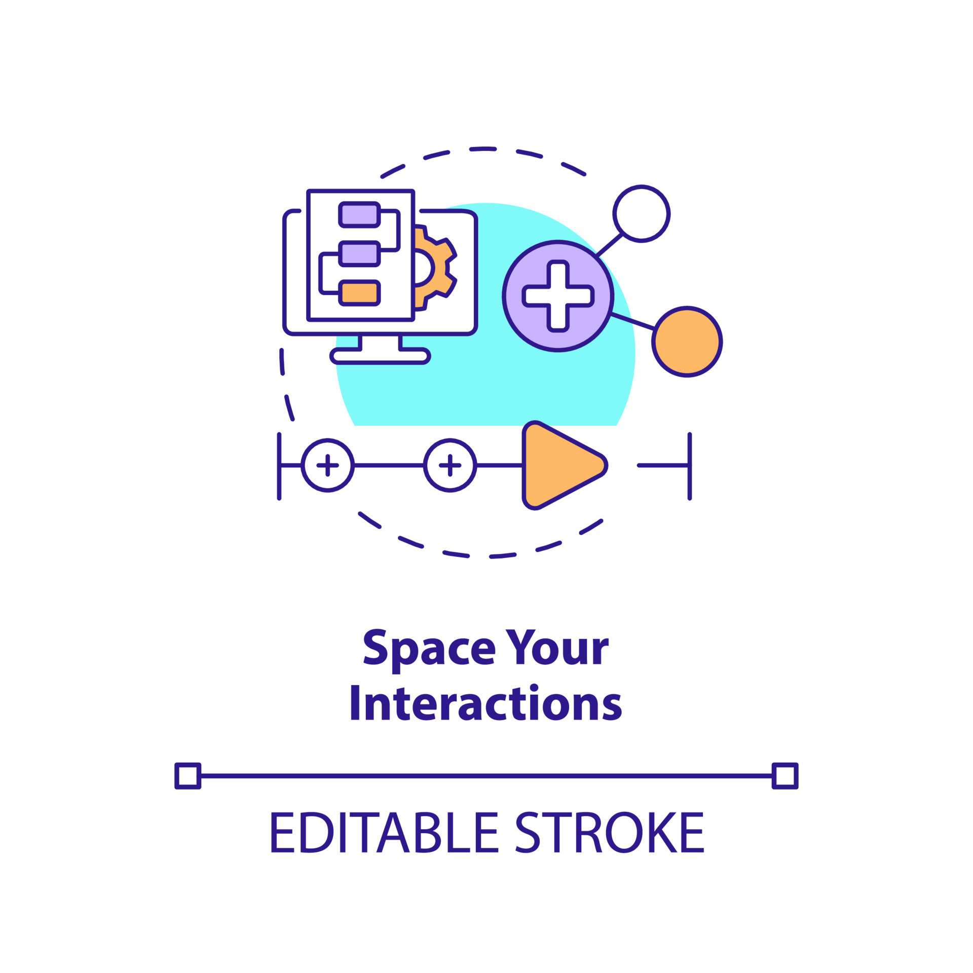 Space Your Interactions Concept Icon Timeline Creating Educational Video Abstract Idea Thin