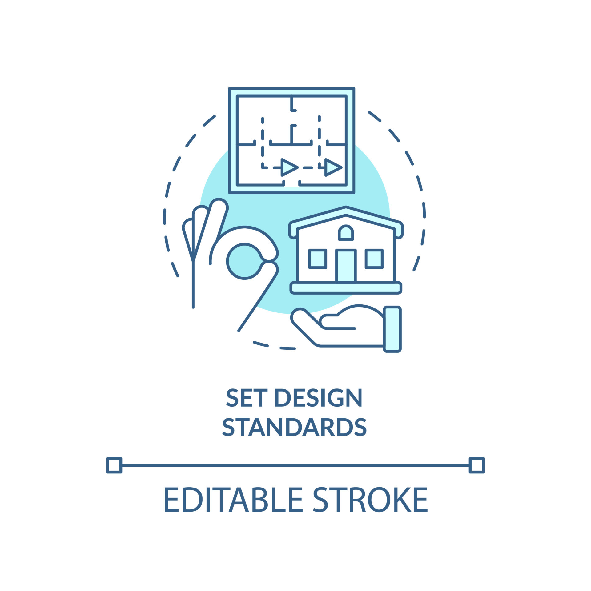Set Design Standards Turquoise Concept Icon Construction Housing