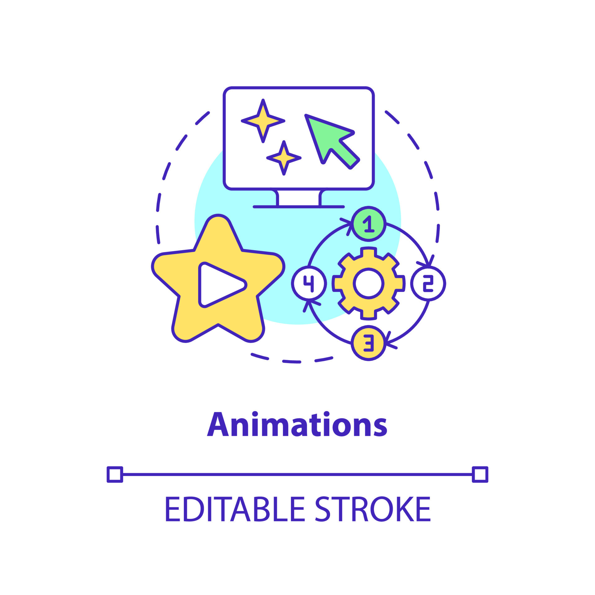 Animations Concept Icon Moving Drawings Visual Information Online Video Method Abstract Idea