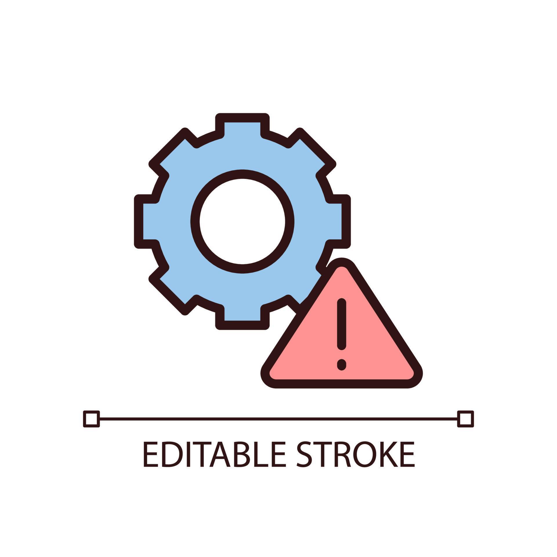 Technical warning pixel perfect RGB color icon. Program settings issue ... Technical warning pixel perfect RGB color icon. Program settings issue ...