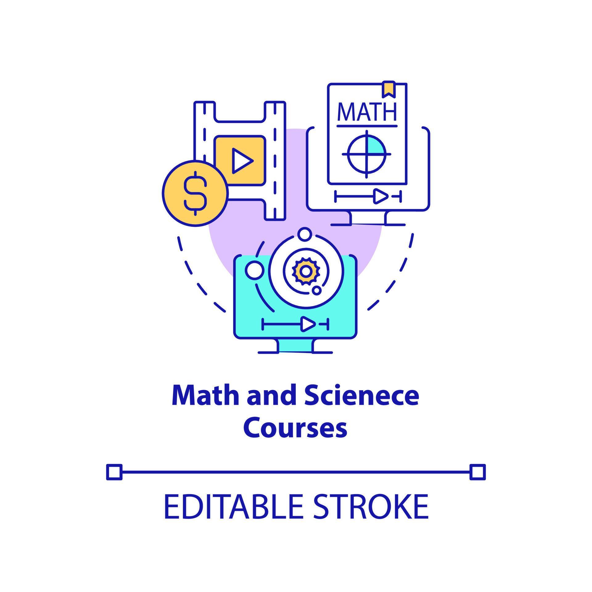 Math And Science Courses Concept Icon Natural Formal Science Online Courses Idea Abstract