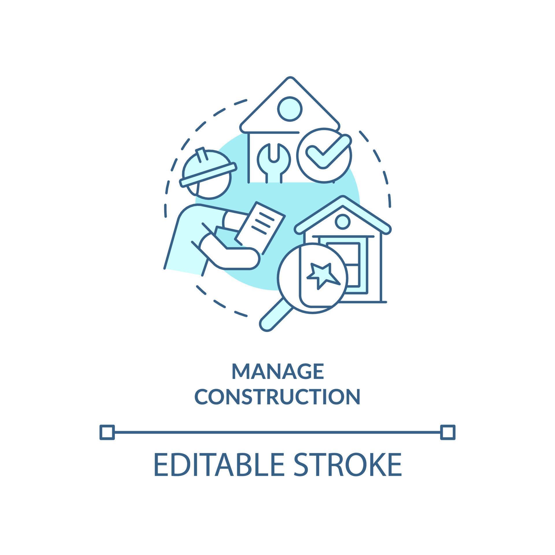 Manage Construction Turquoise Concept Icon Tips For Housing