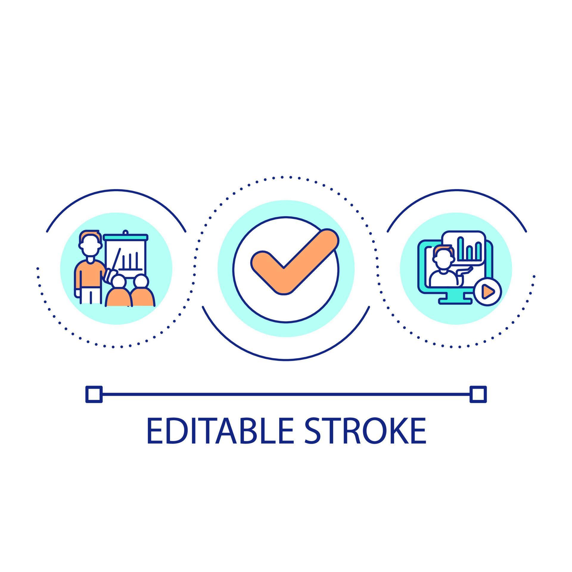 Virtual and onsite employee training loop concept icon. Mentorship ...