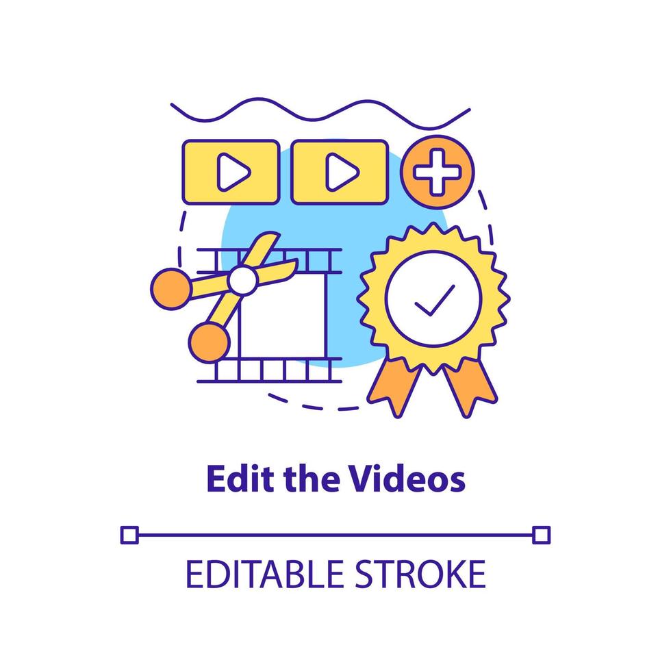 Edit Videos Concept Icon Cut And Add Transitions E Learning Video Tip Abstract Idea Thin Line