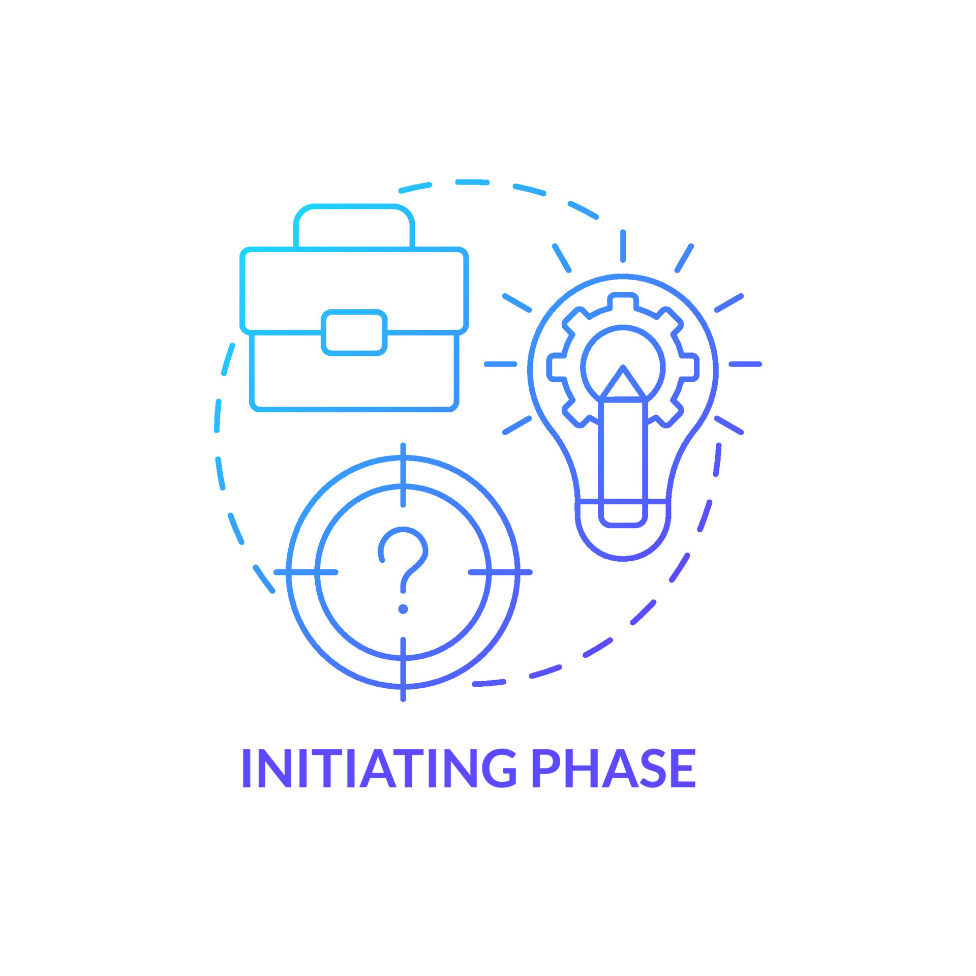 Initiating phase blue gradient concept icon. Business processes ... Initiating phase blue gradient concept icon. Business processes ...