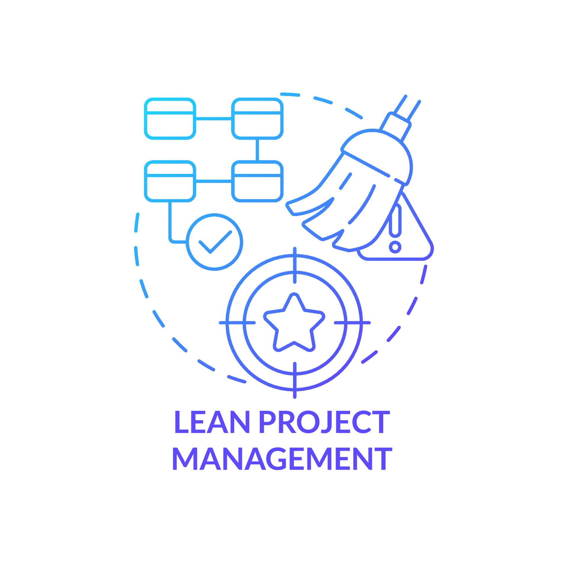 Lean Project Management Blue Gradient Concept Icon Increasing