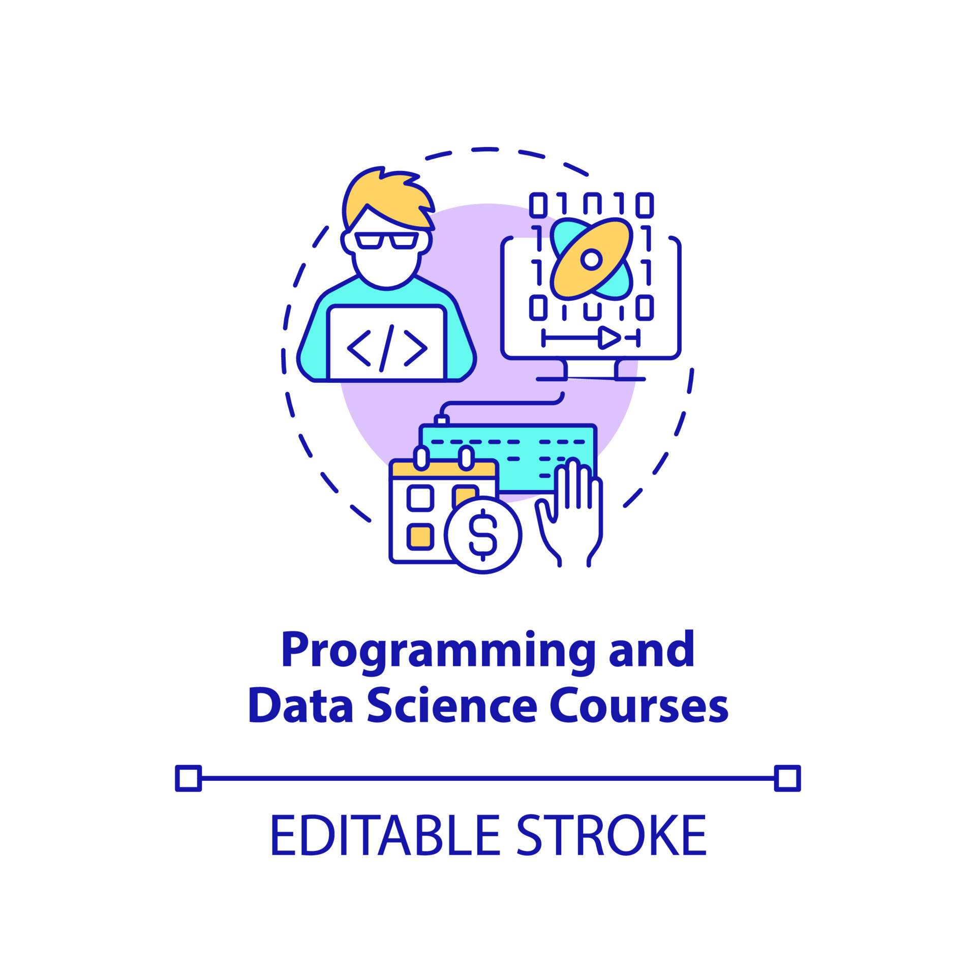 Programming And Data Science Courses Concept Icon Online Education Idea Abstract Idea Thin Line