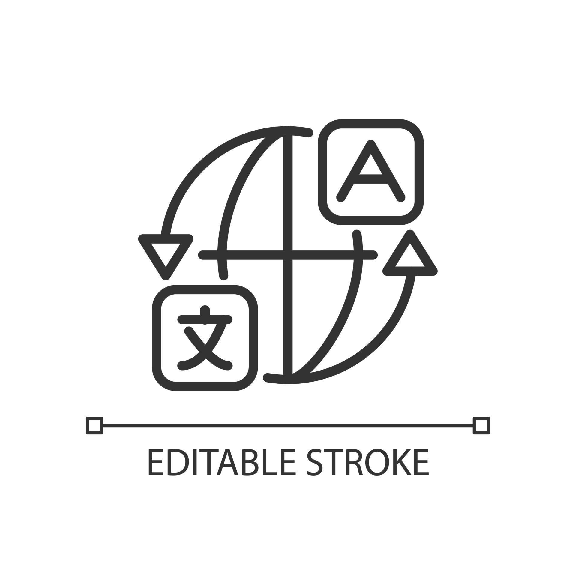 Machine translation software linear icon. Localization service ...