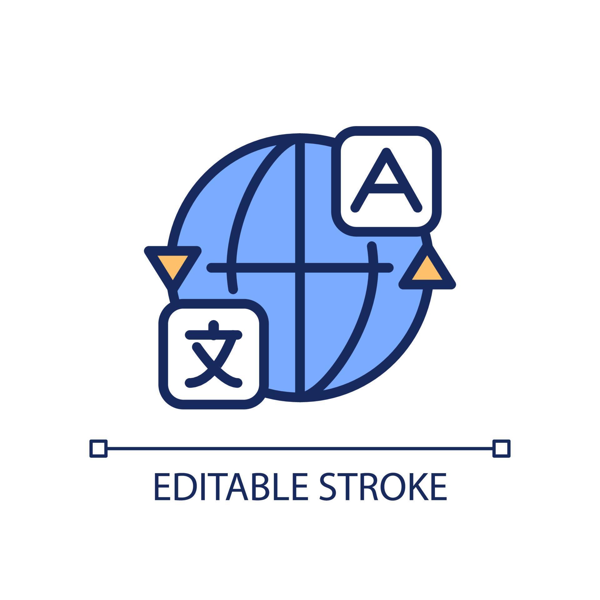 Machine translation software RGB color icon. Localization service ...