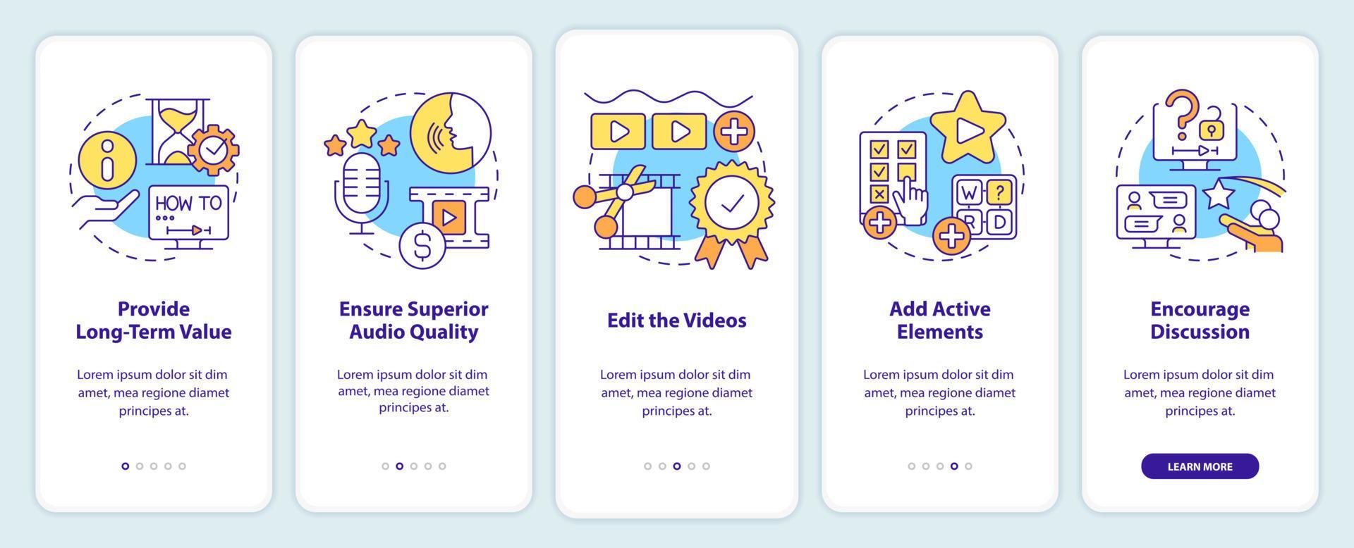 Elearning Video Tips Onboarding Mobile App Screen Walkthrough 5 Steps
