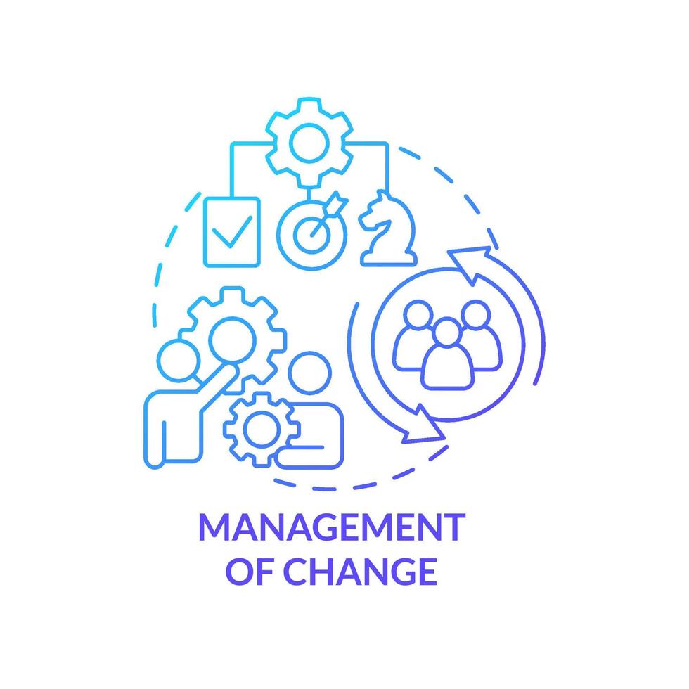 Management of change blue gradient concept icon. Adaptation strategy ... Management of change blue gradient concept icon. Adaptation strategy ...