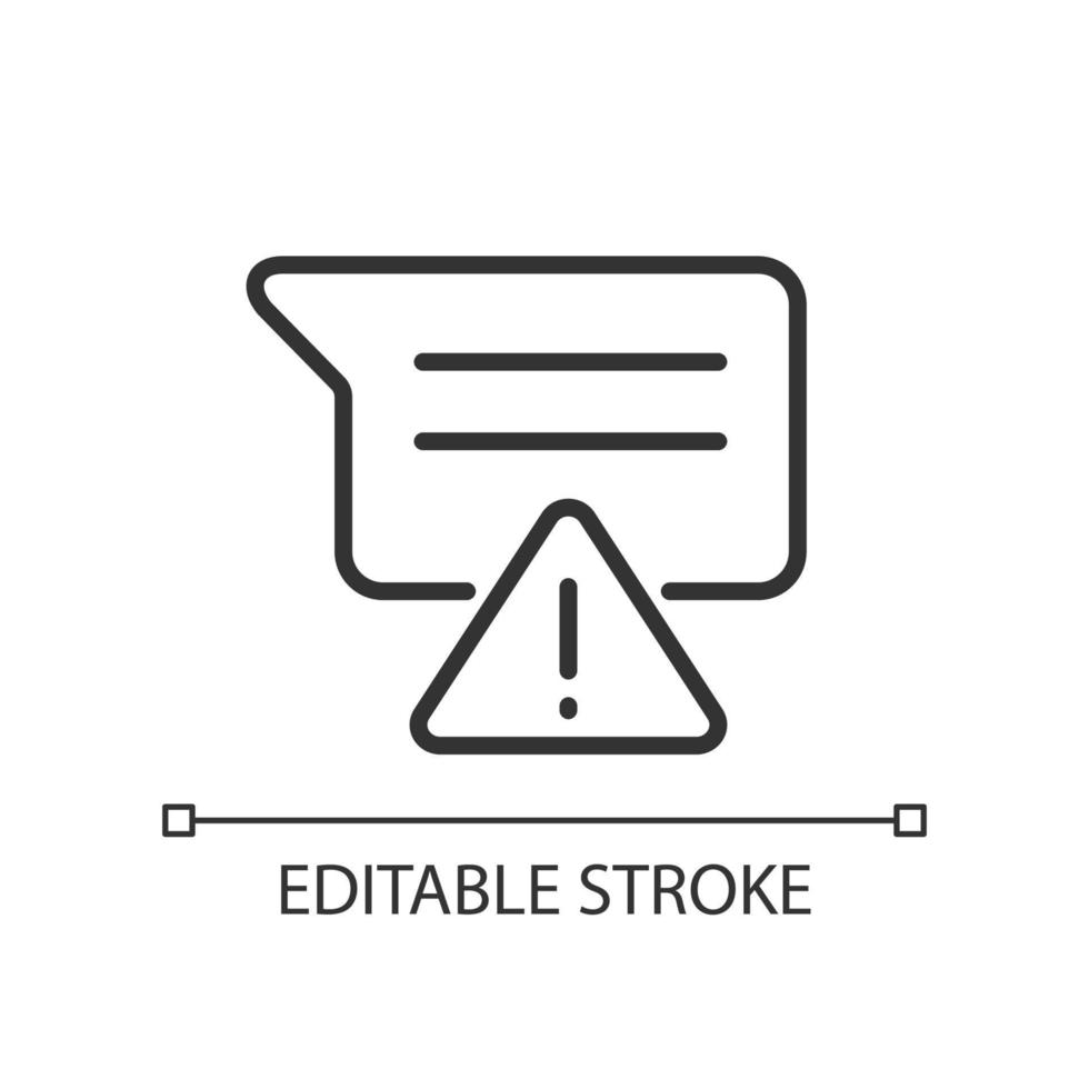 Message is not sent pixel perfect linear icon. Communication failure ...