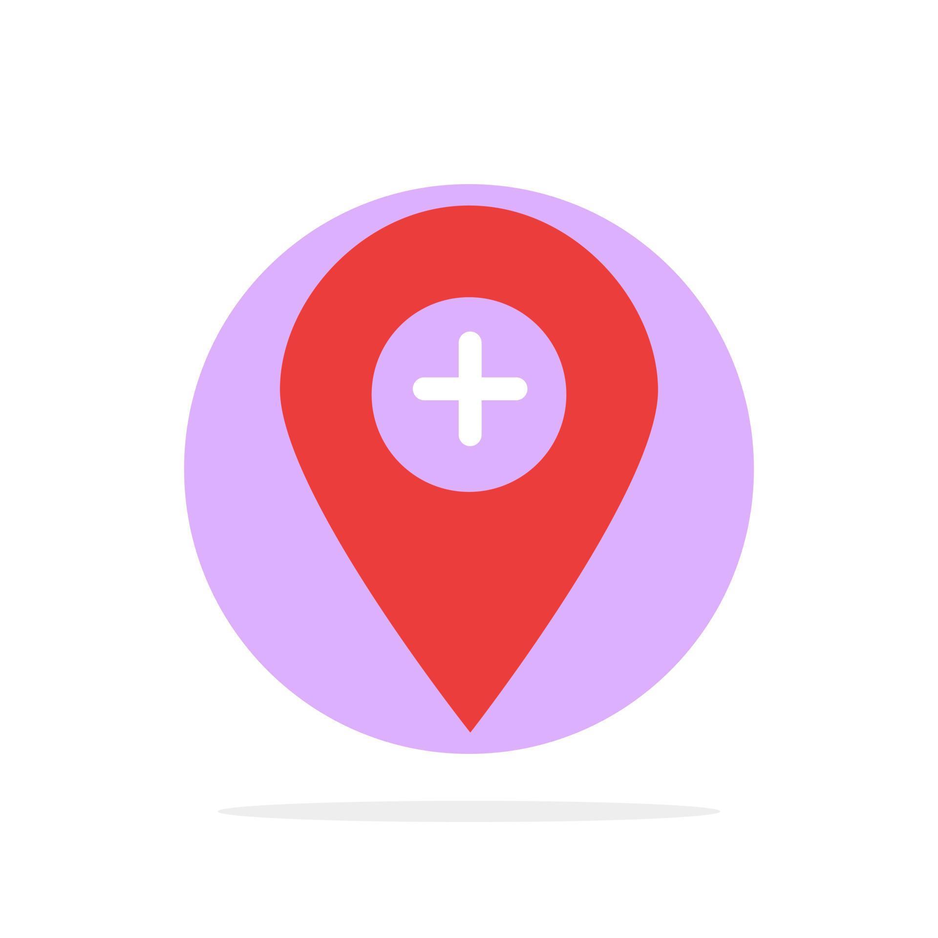 Plus Location Map Marker Pin Abstract Circle Background Flat Color Icon 14028300 Vector Art At