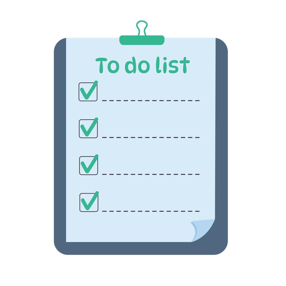 Paper sheet with a clip and checkmarks to do list. Planning, office ... Paper sheet with a clip and checkmarks to do list. Planning, office ...