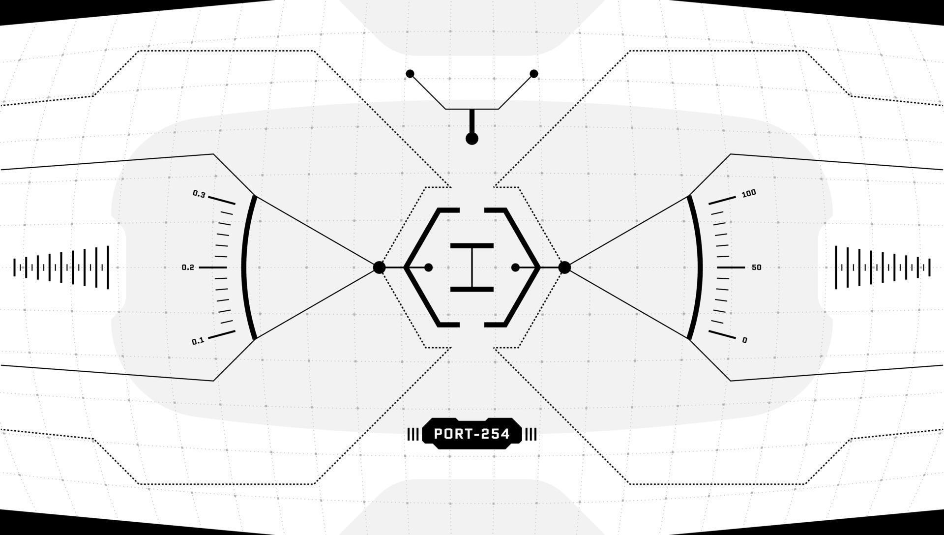 VR HUD digital futuristic interface cyberpunk screen. Sci-fi virtual technology head up display ...