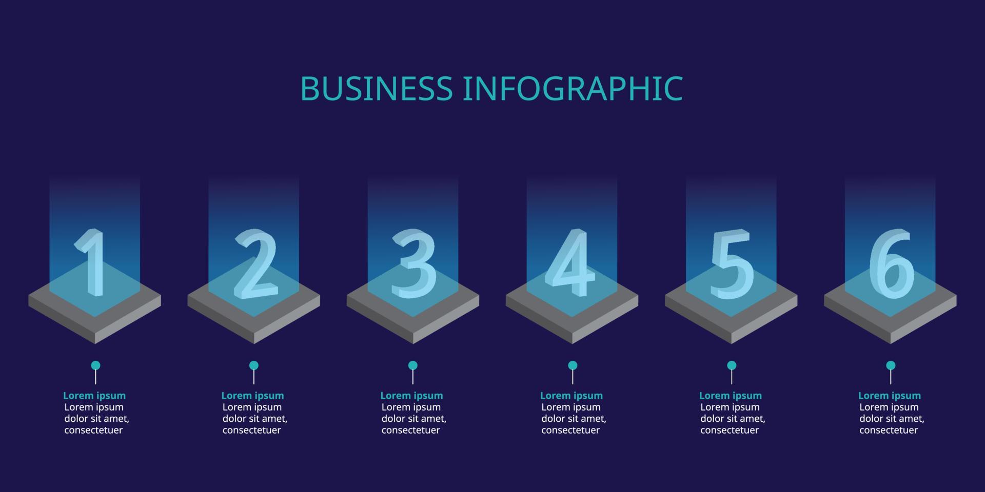 step number chart template for infographic for presentation for 6 ...