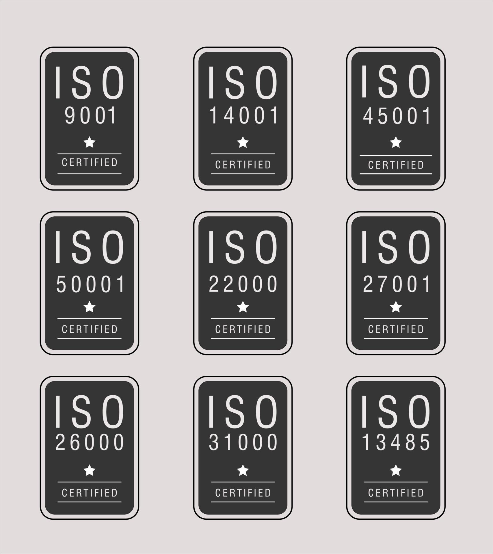 Black and white Elegant ISO certified label for placing in package ... Black and white Elegant ISO certified label for placing in package ...