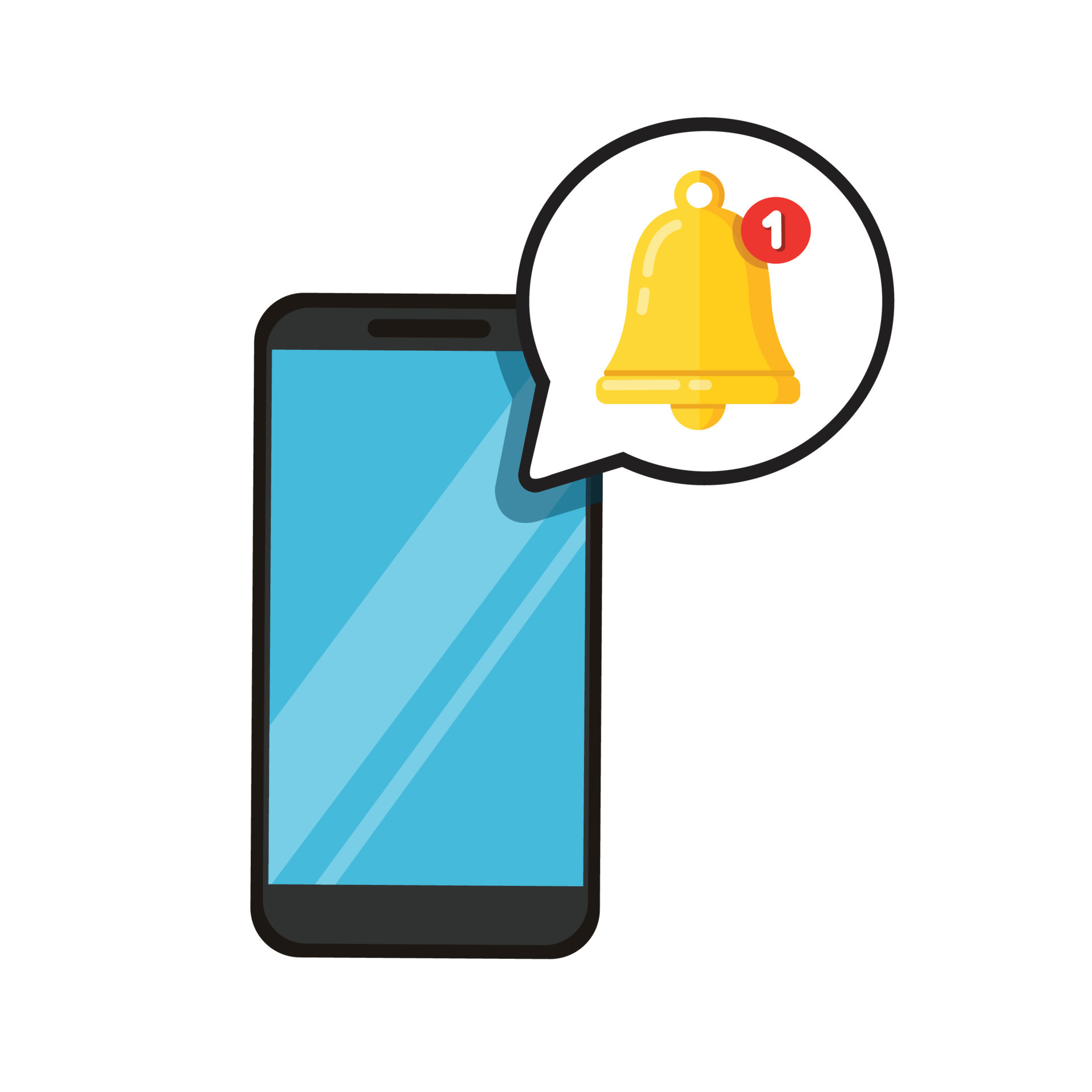 Smartphone With Notification Bubble Chat 14030137 Vector Art At Vecteezy