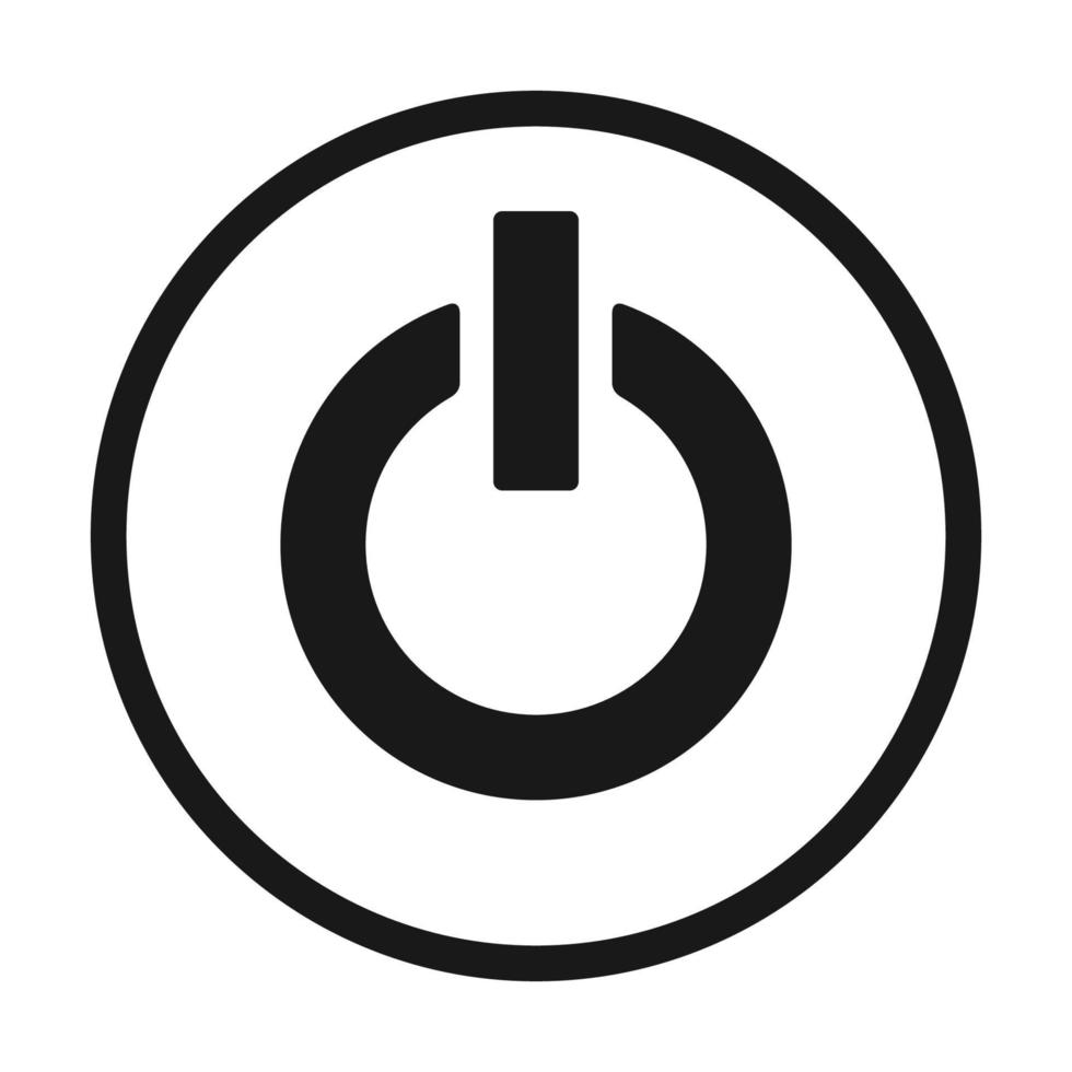 Black And White Icon Power Button 14031644 Vector Art At Vecteezy