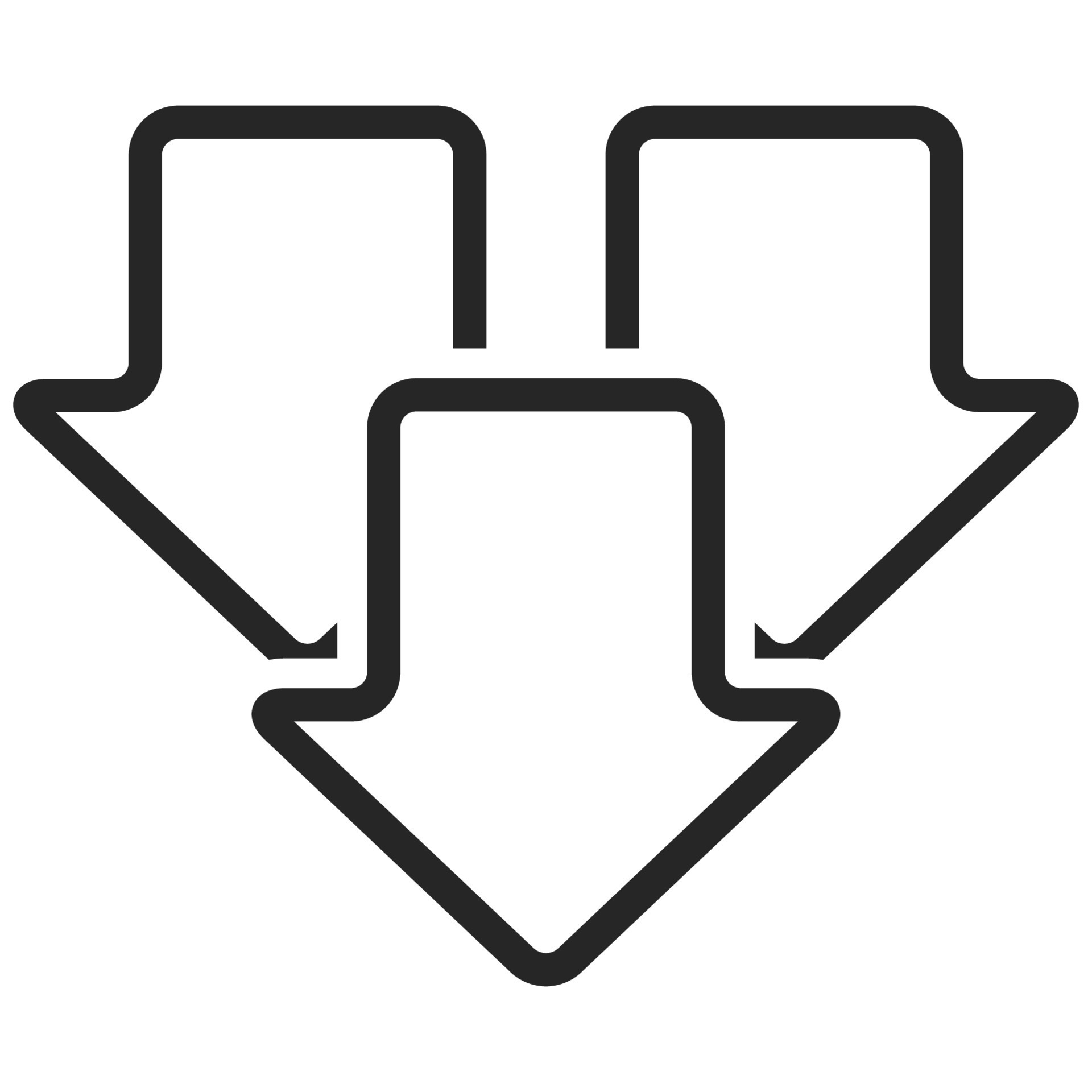 Black and white icon multiple down arrow 14031817 Vector Art at Vecteezy