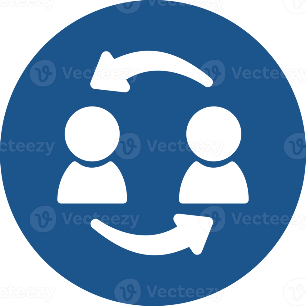 Consumer to Consumer C2C icons design in blue circle. 14031928 PNG