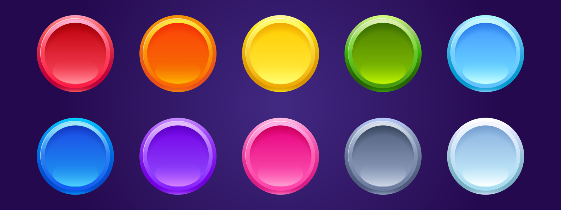 Colored round web buttons, bright circle tags 14032389 Vector Art at ...