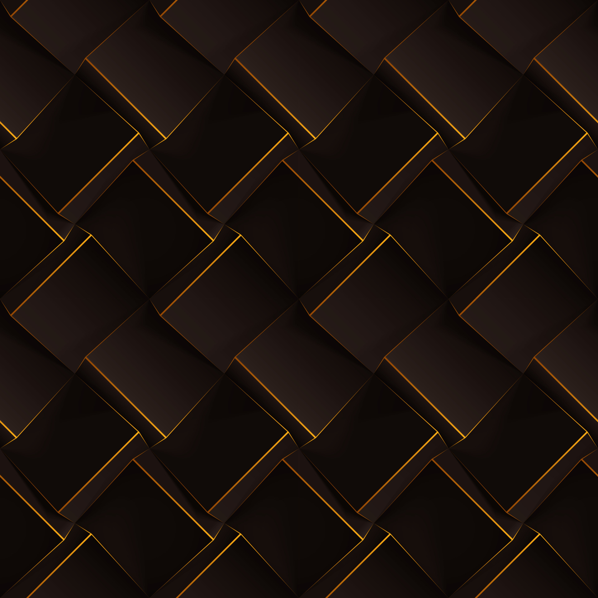 Dark brown seamless geometric pattern. Realistic 3d cubes with thin ...