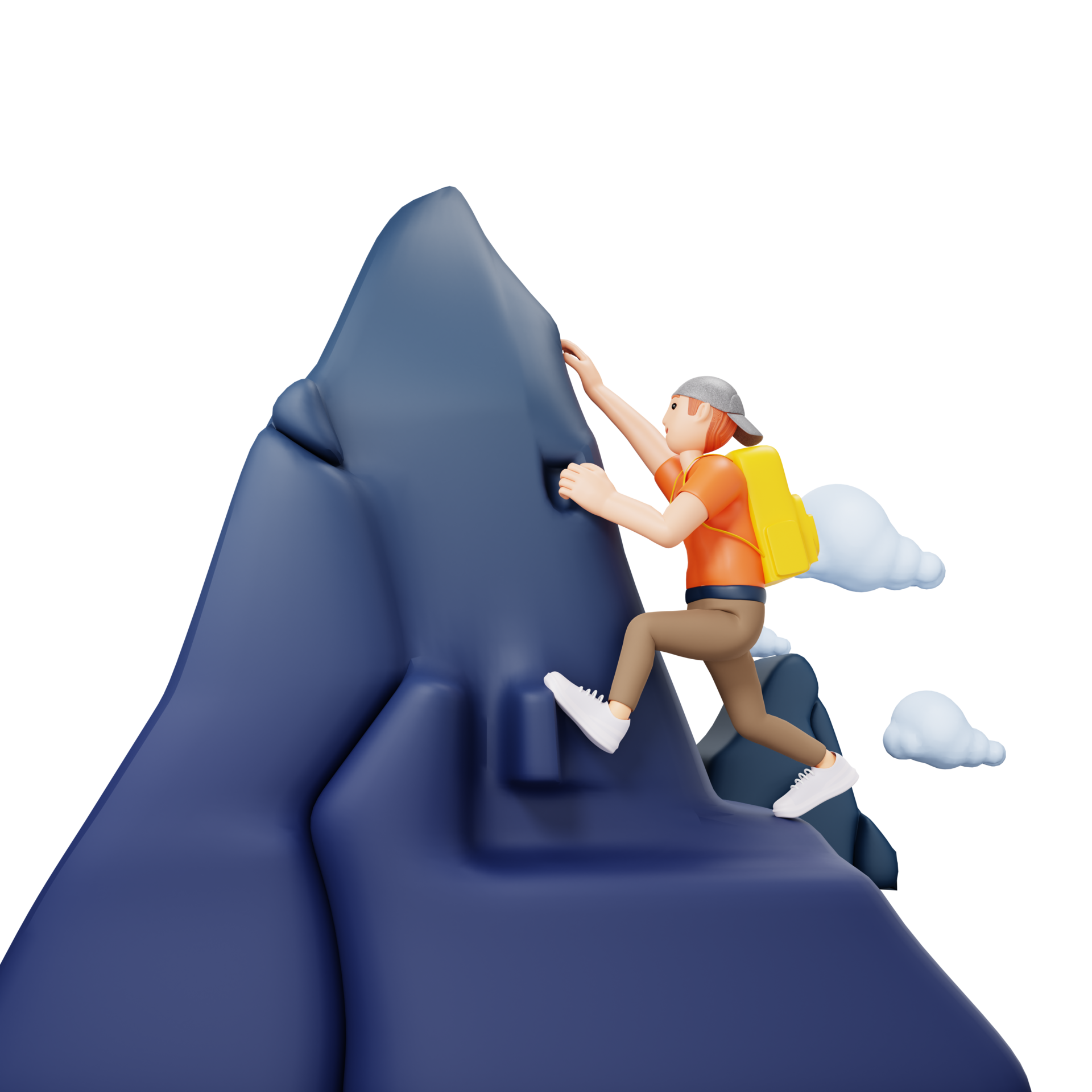 Man Climbing Mountain 3D Character Illustration 14034329 PNG man-climbing-mountain-3d-character-illustration-14034329-png