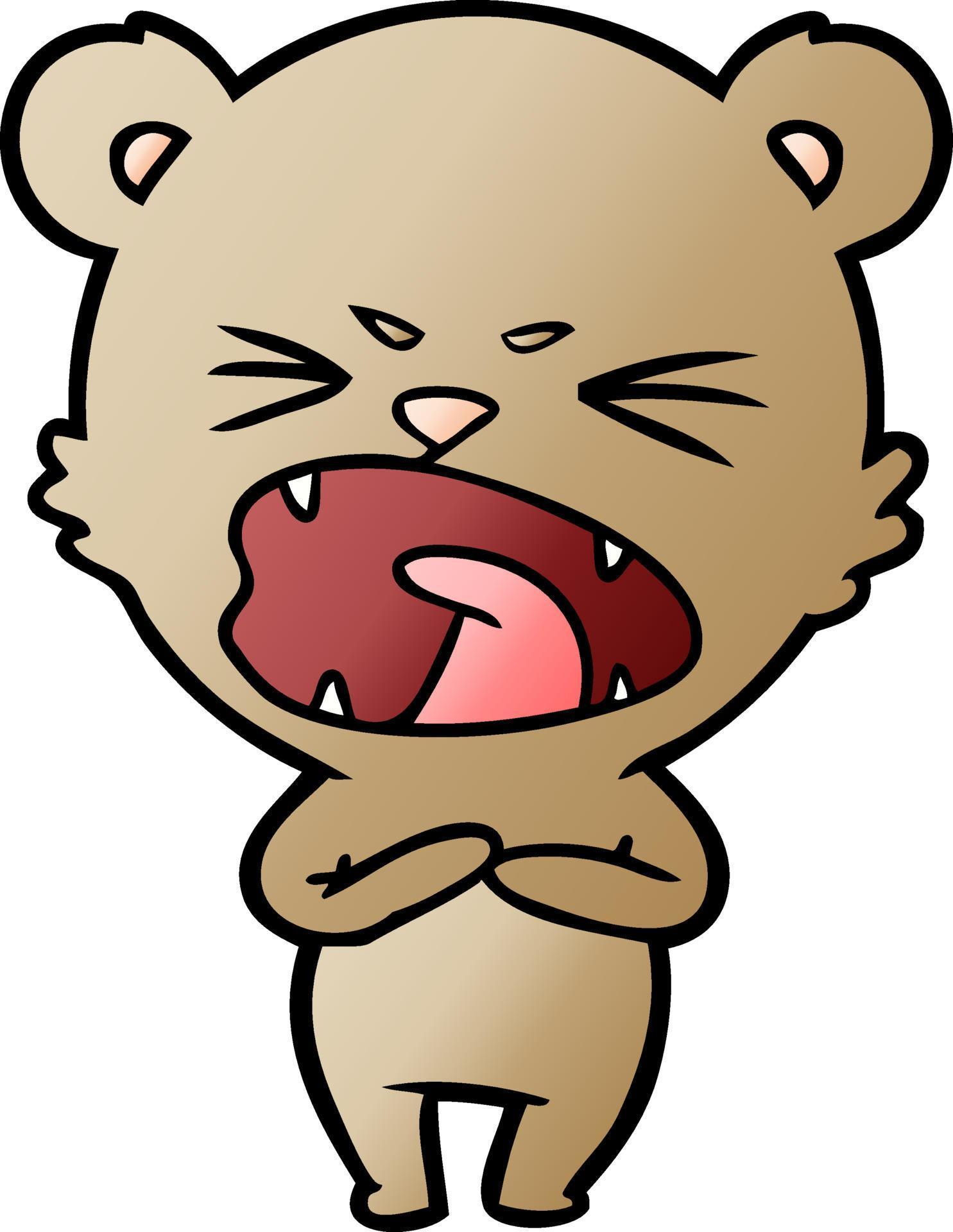 Cartoon Cute Angry Bear 14035826 Vector Art At Vecteezy