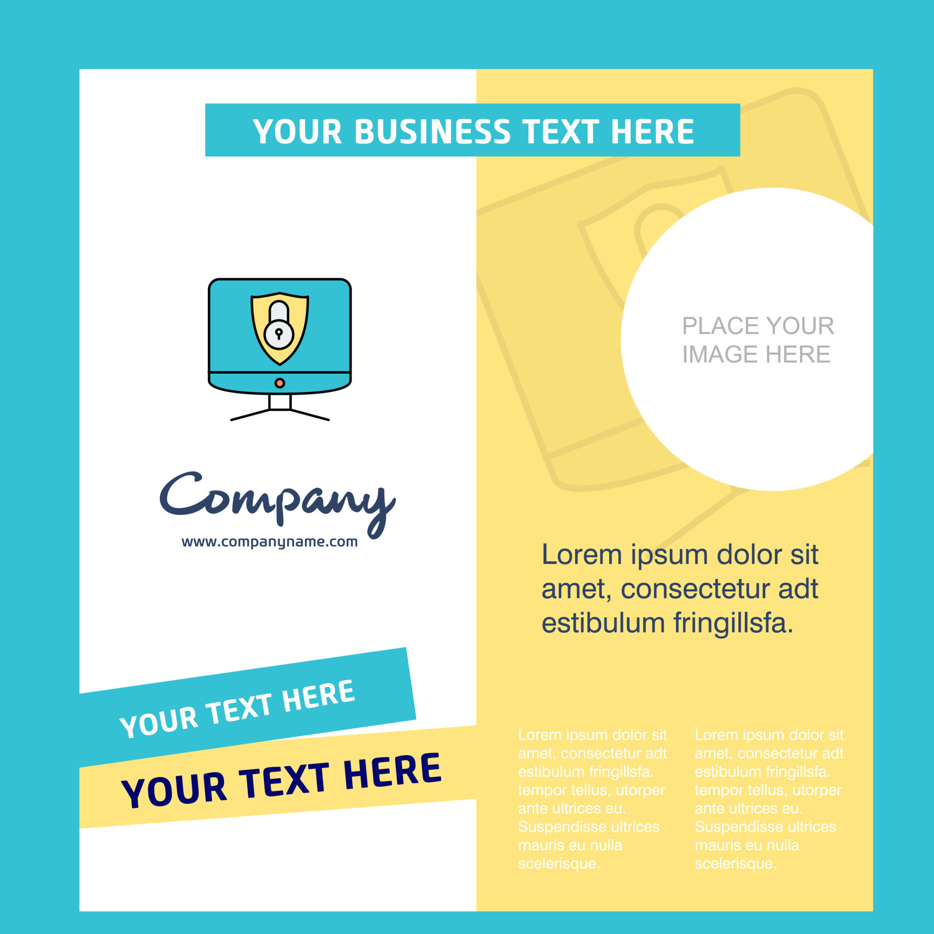Computer protected Company Brochure Template Vector Busienss Template ... Computer protected Company Brochure Template Vector Busienss Template ...