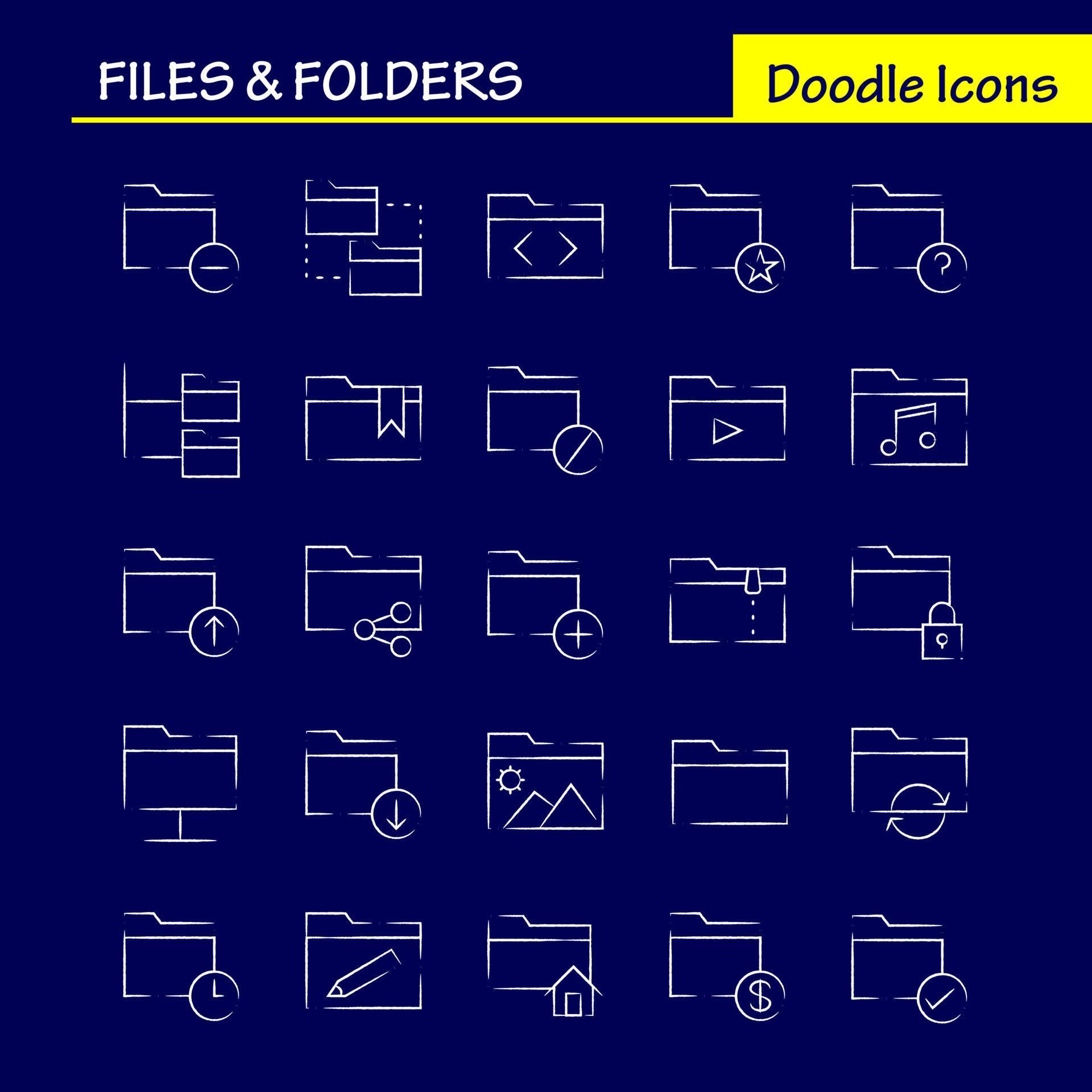 Files And Folders Hand Drawn Icon Pack For Designers And Developers ...