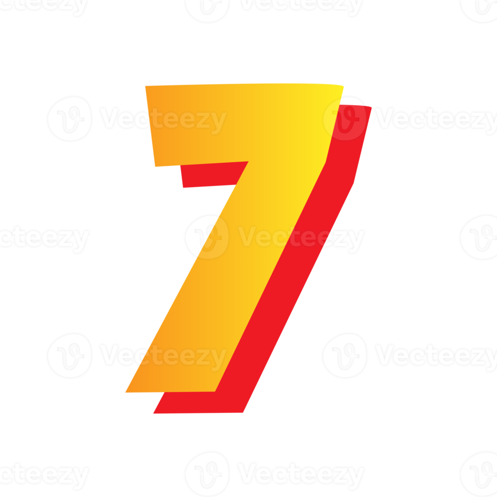 Comic style number 7 with transparent background. png file 14038038 PNG