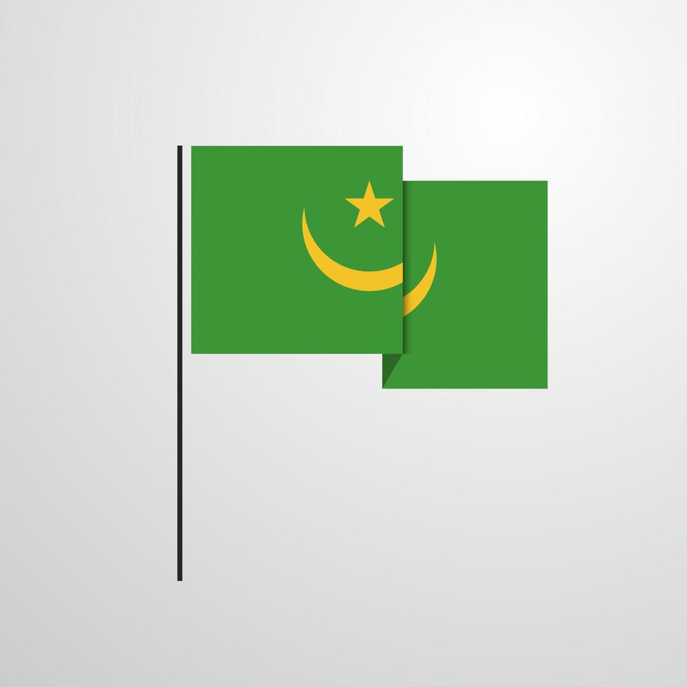 Mauritania Waving Flag Design Vector 14038932 Vector Art At Vecteezy