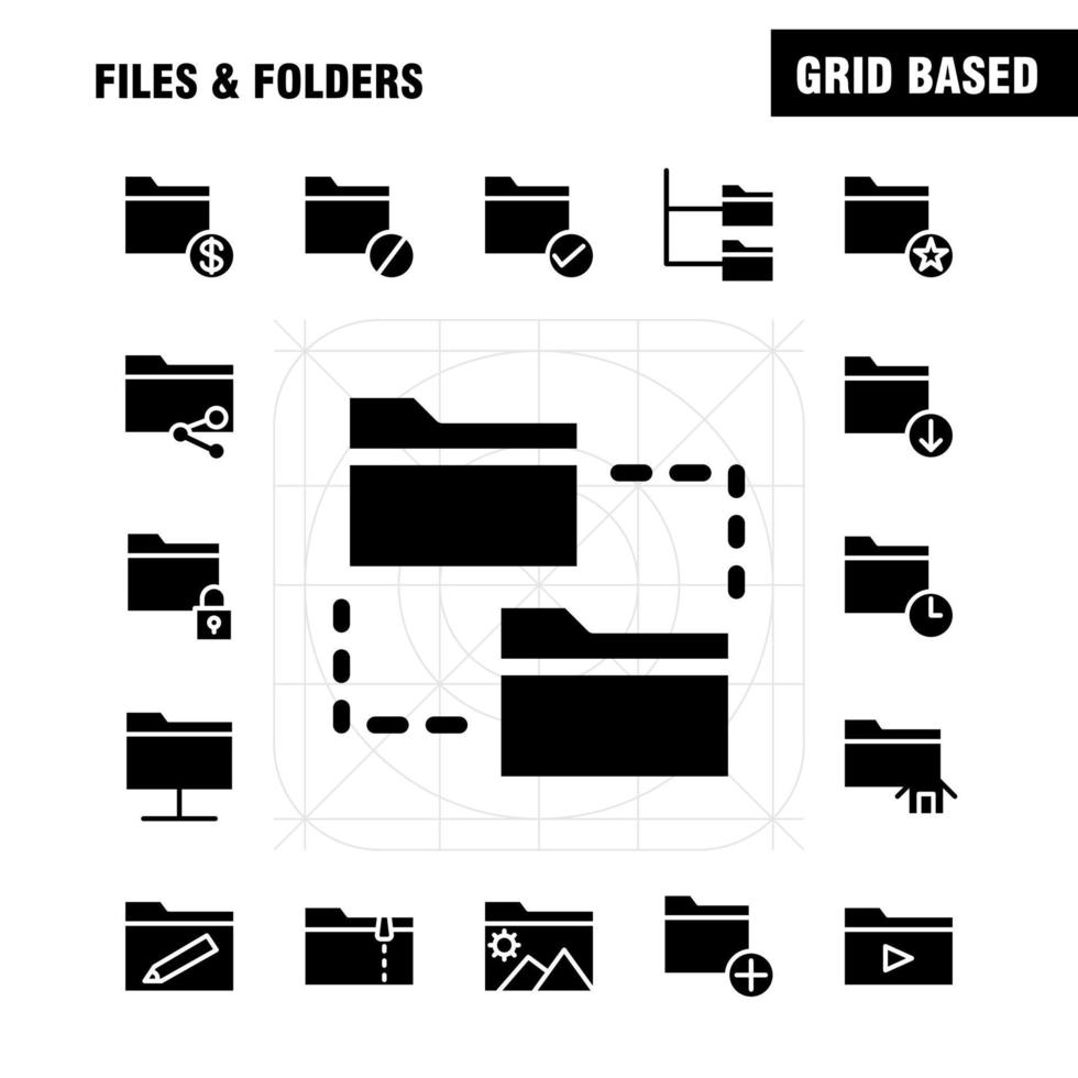 Files And Folders Solid Glyph Icon Pack For Designers And Developers Icons Of Connect Folder ...