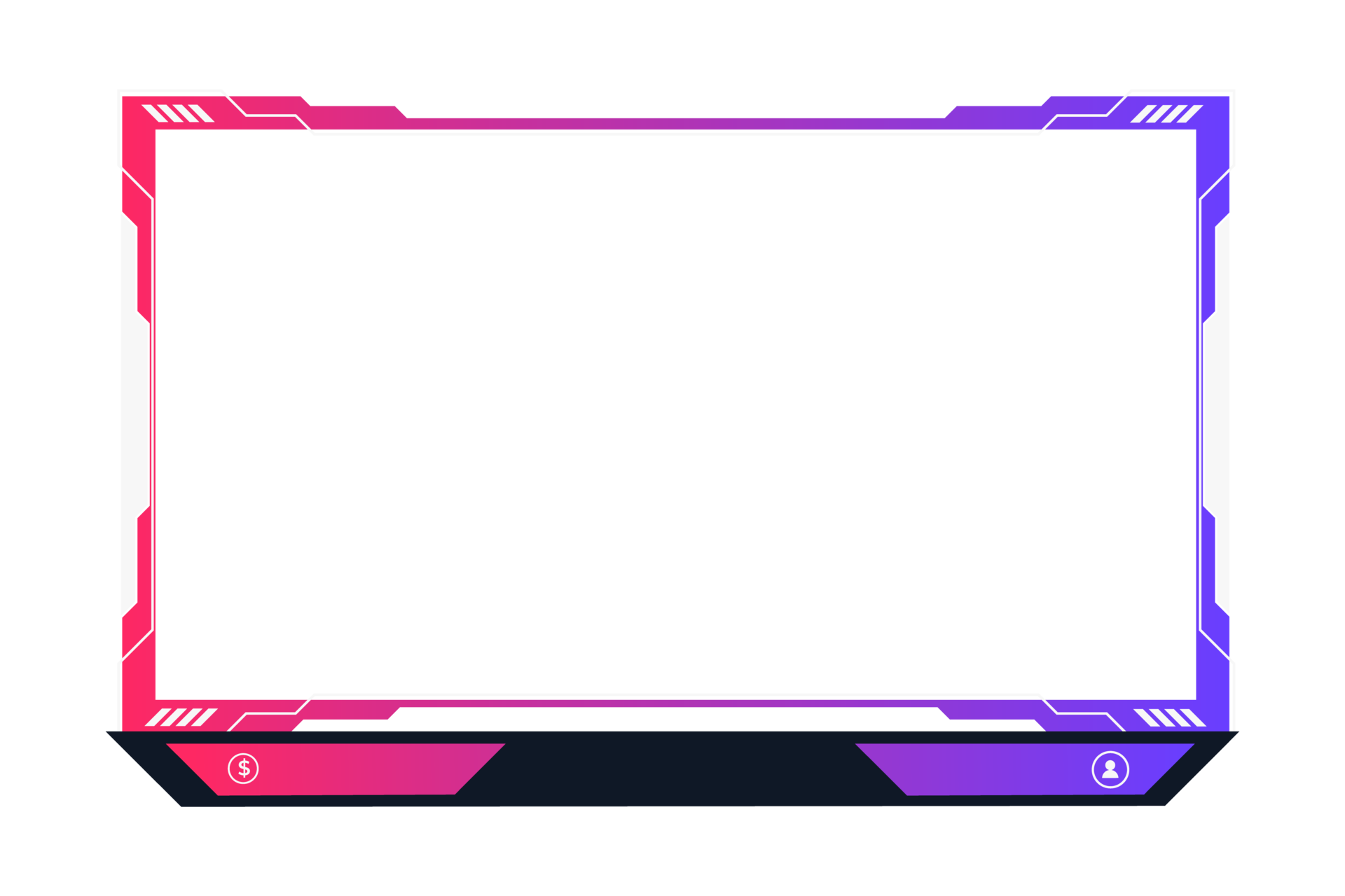 Online Gaming Screen Panel And Border Design For Gamers With Colorful