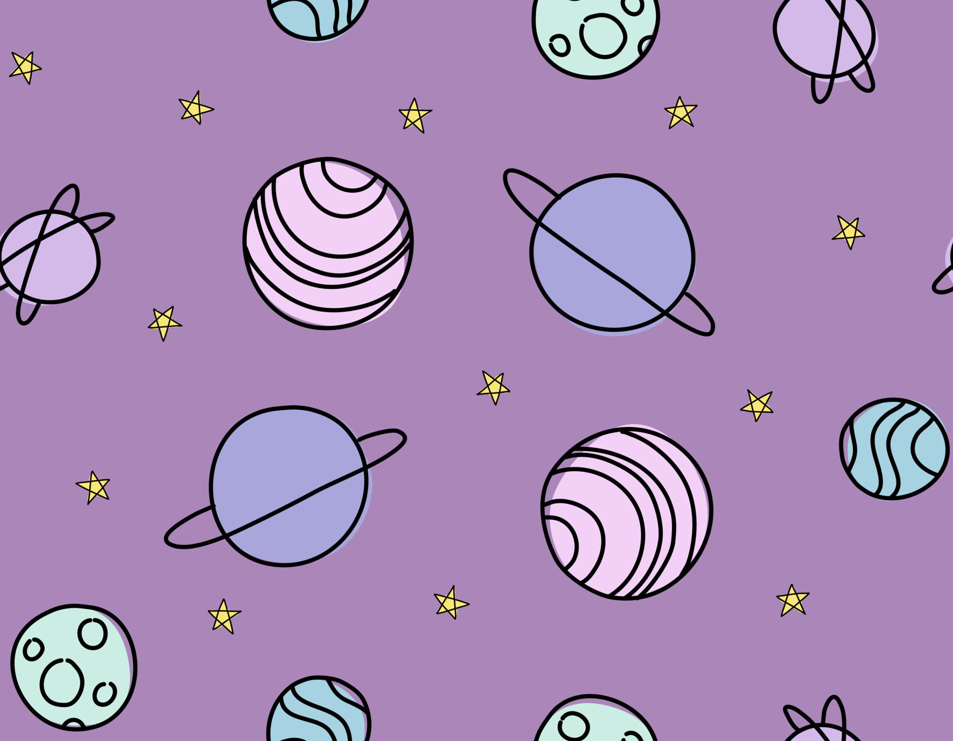 Cute Planets seamless pattern 14041426 Vector Art at Vecteezy