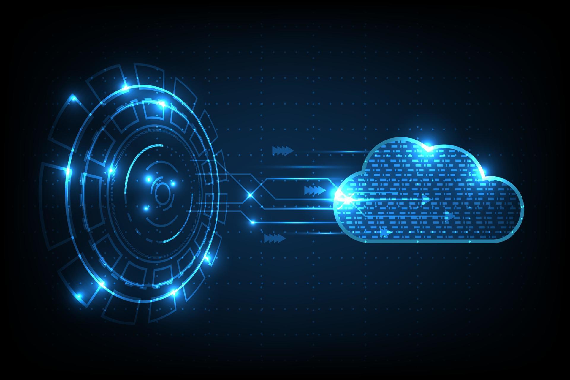 abstract vector cloud technology internet data services concept ...