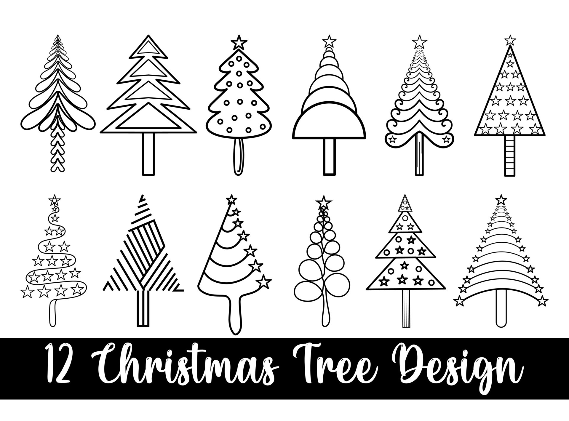 Doodle Christmas Tree Vector illustration 14045036 Vector Art at Vecteezy