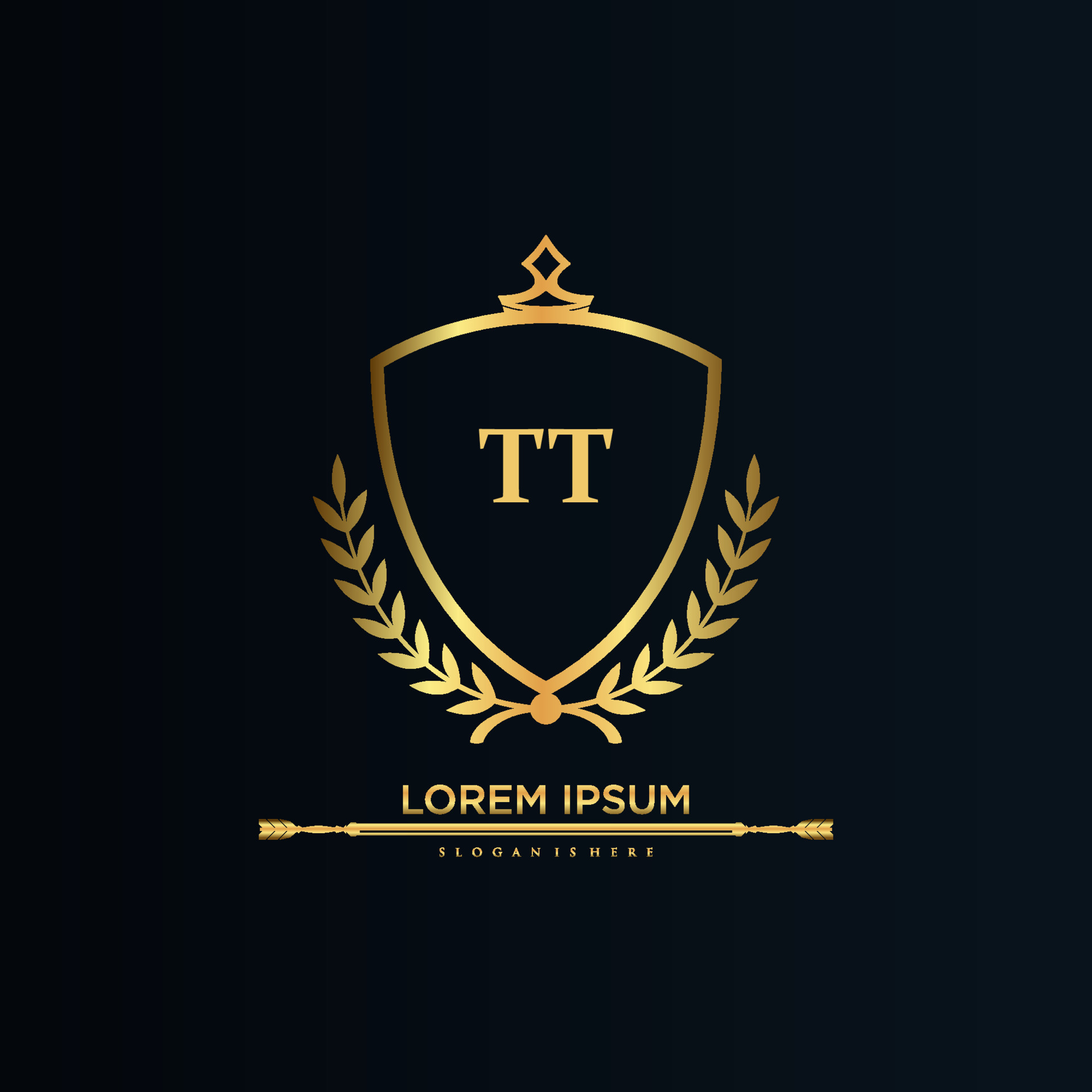 letra tt inicial con plantilla real.elegante con vector de logotipo de corona, ilustración de ...