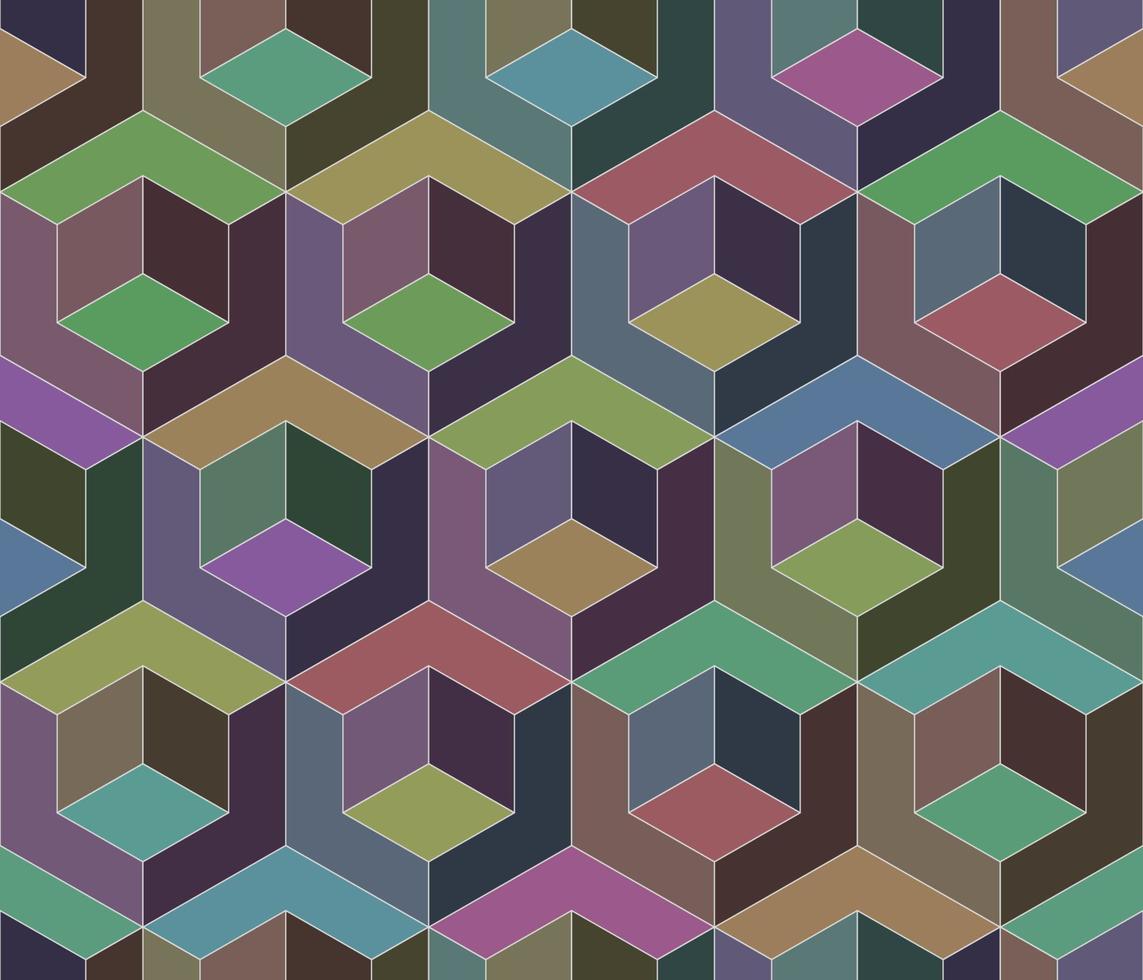 Seamless Pattern With Cubic Structure Mute Colors Endless Colorful Cubic Background Isometric