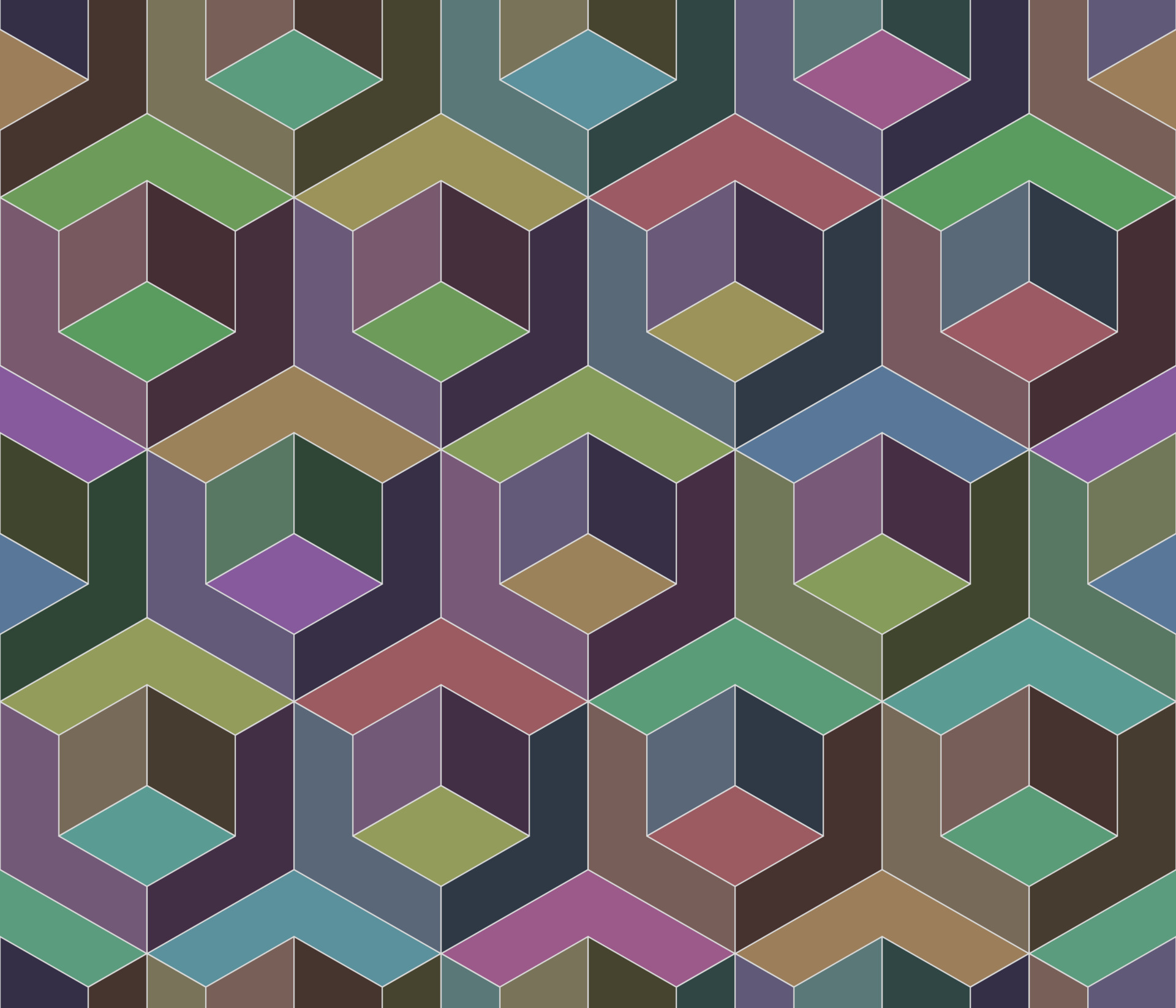 Seamless Pattern With Cubic Structure Mute Colors Endless Colorful Cubic Background Isometric